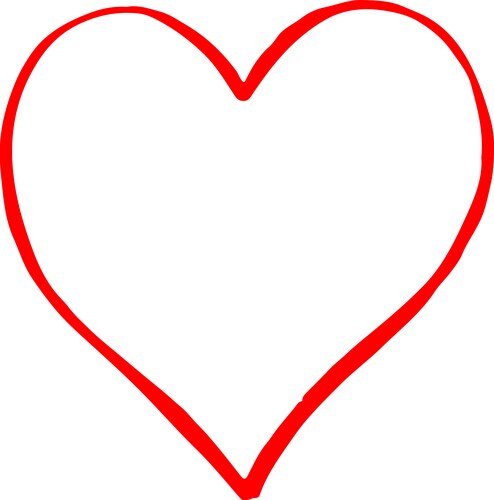 Hand Drawn Red Heart Doodle – Royalty-Free Vector | VectorStock