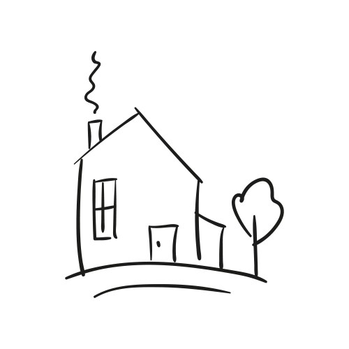 Hand holding house drawn outline doodle icon Vector Image