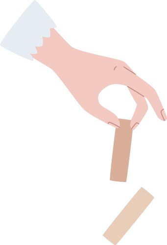 Hand holding tower game block Royalty Free Vector Image