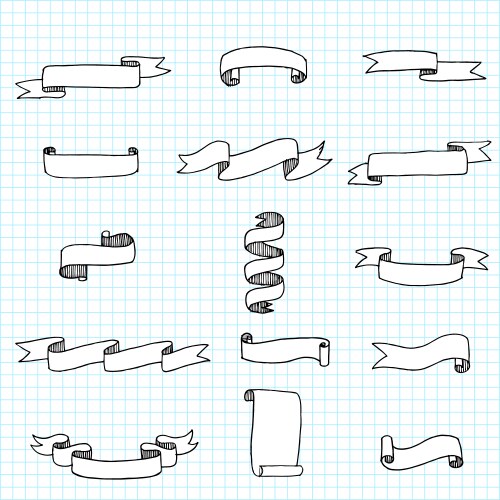 Hand-drawn banners set Royalty Free Vector Image