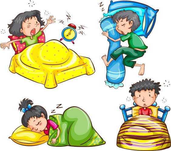 Children sleeping Royalty Free Vector Image - VectorStock