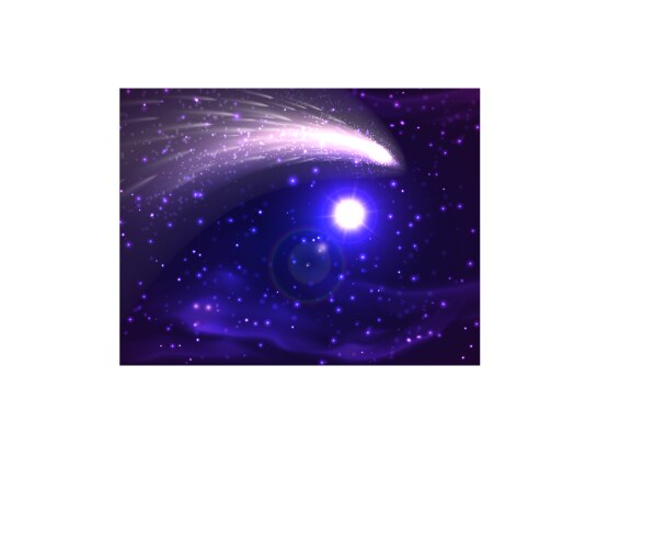 Glowing comet over transparent background Vector Image