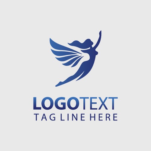 Flying women logo Royalty Free Vector Image - VectorStock