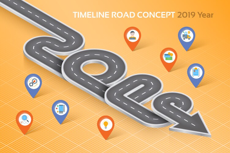 Navigation map infographic 5 steps timeline Vector Image