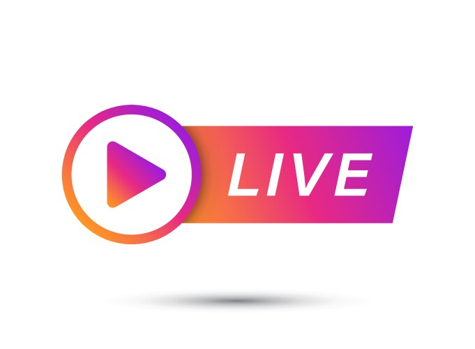 Live stream button icon in flat style webinar Vector Image