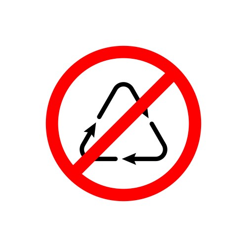 Recycle prohibition sign do not garbage Royalty Free Vector