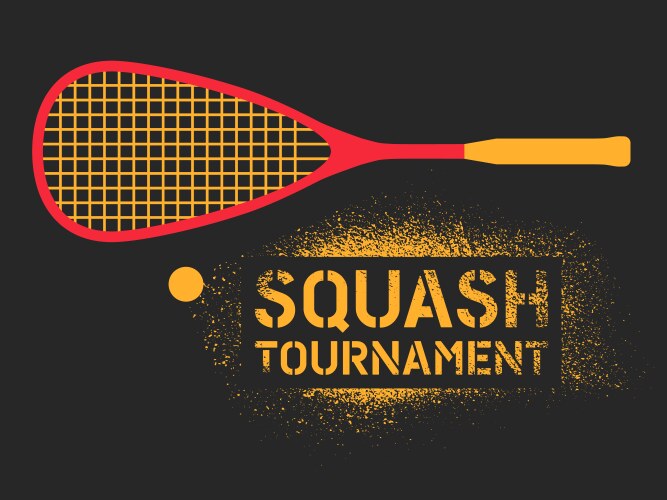 Squash tournament typographical vintage poster Vector Image