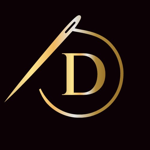 Letter v tailor logo needle and thread logotype Vector Image