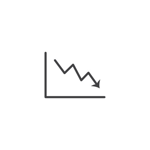 Reduction chart icon set downward graph symbol Vector Image