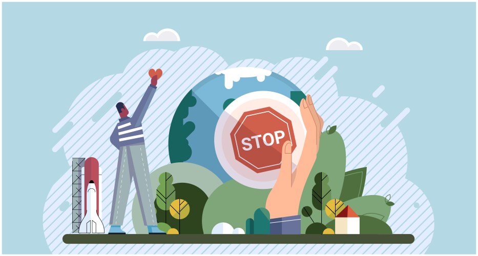 Climate change save the planet earth pollution Vector Image