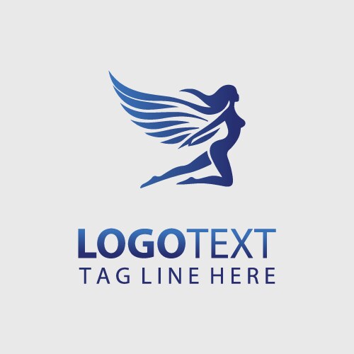 Flying women logo Royalty Free Vector Image - VectorStock