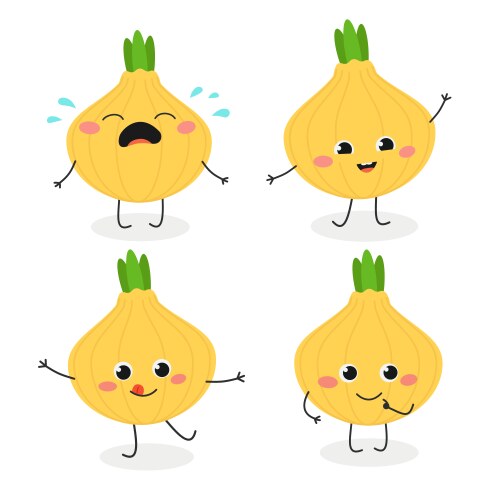 Cute kawaii vegetables set Royalty Free Vector Image