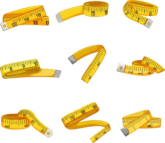 Meter yellow measuring tape cartoon Royalty Free Vector