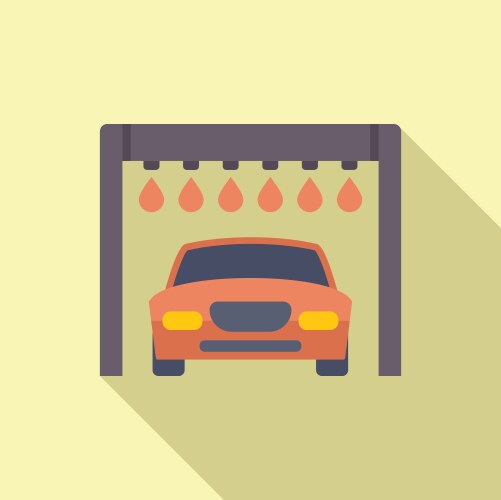 Automatic car wash system cleaning vehicle using Vector Image