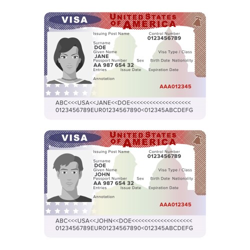 Passport visa sticker template Vector Images & Graphics for Commercial ...