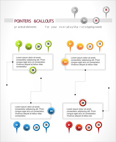 Set of a-z alphabet pin marker flat icons map gps Vector Image