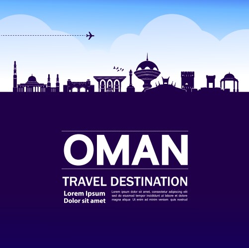 Travel to oman muscat city historical building Vector Image