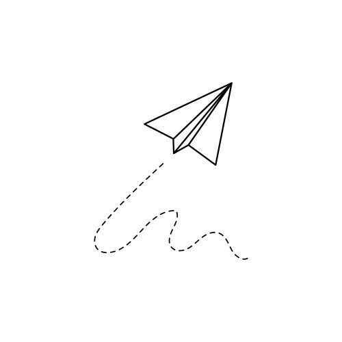 Cartoon paper airplane logo of the aircraft made Vector Image