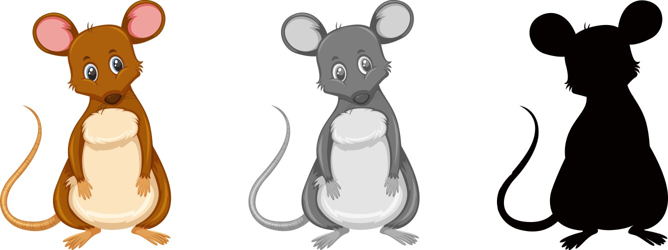 Three different colour of rat Royalty Free Vector Image