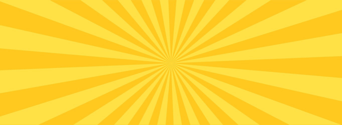 Yellow banner with sun rays lines background Vector Image