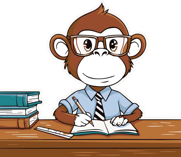 Monkey Reading Book Vector Images (over 320)