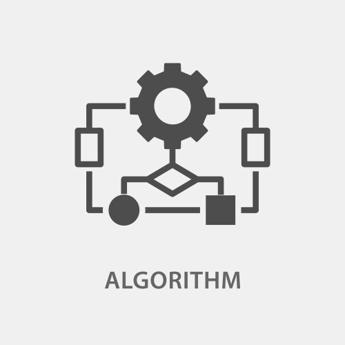 Algorithm design method model process flat icon Vector Image