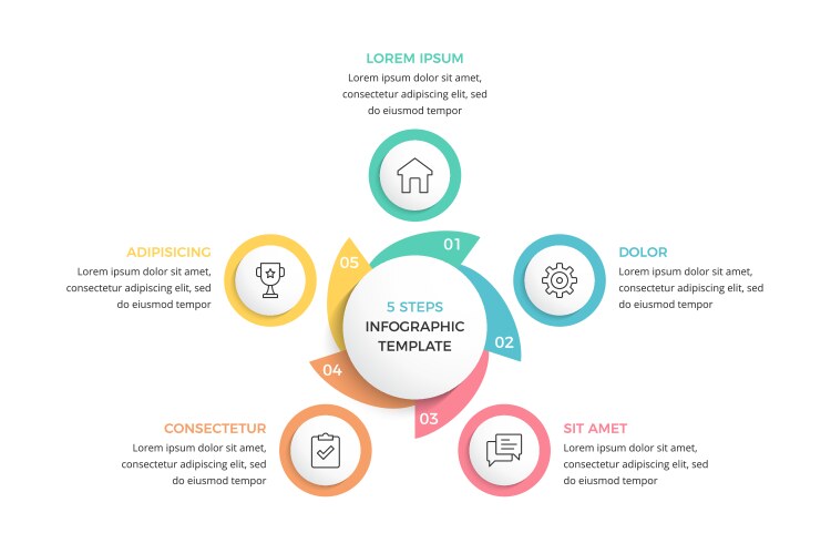 Circle diagram with 6 segments Royalty Free Vector Image