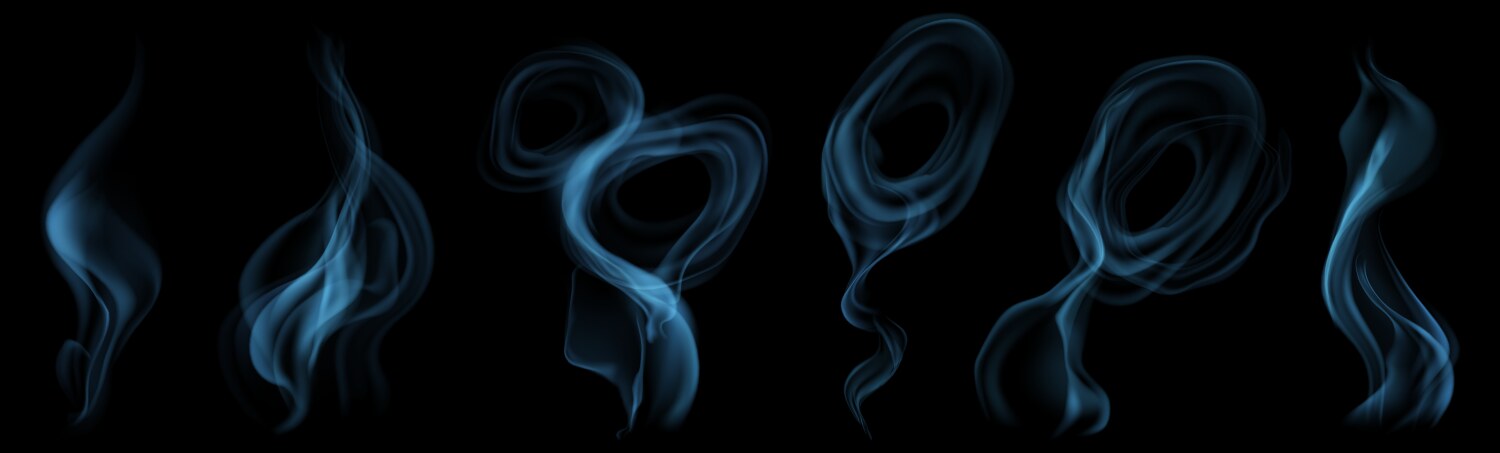 Steaming smoke hot steam stream smoking cloud Vector Image