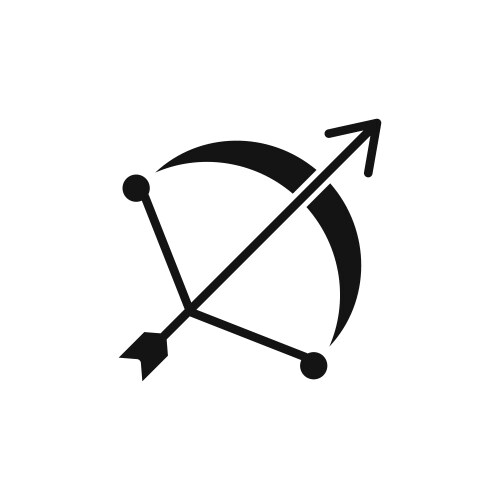 Bow arrow icon set archery and symbol Royalty Free Vector