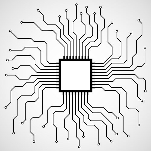 Microchip frame electronic chip cpu border Vector Image