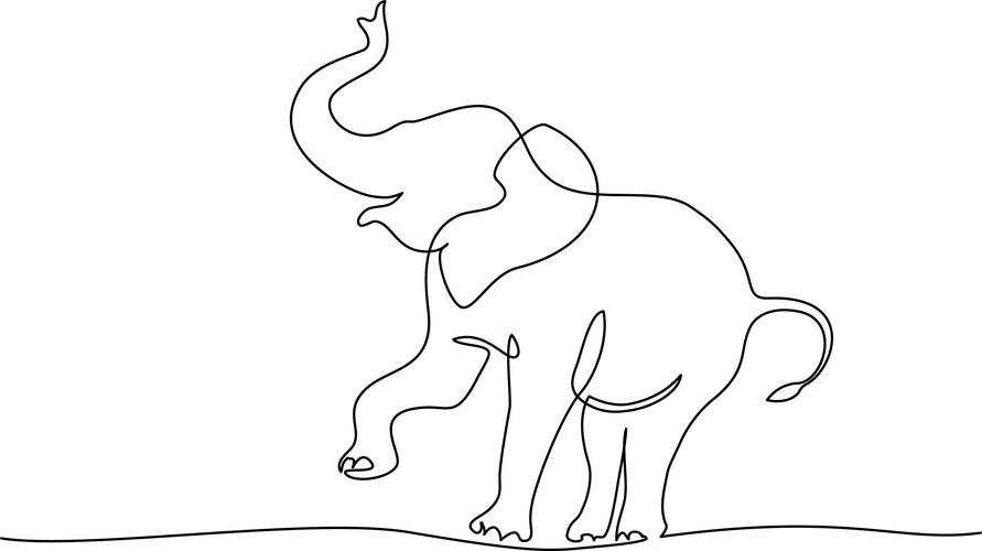 One Line Drawing Elephant Vector Images (over 430)