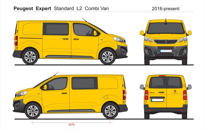 Peugeot rifter passenger van l2 2018-present Vector Image