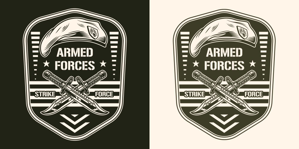 Military skull monochrome vintage logotype Vector Image