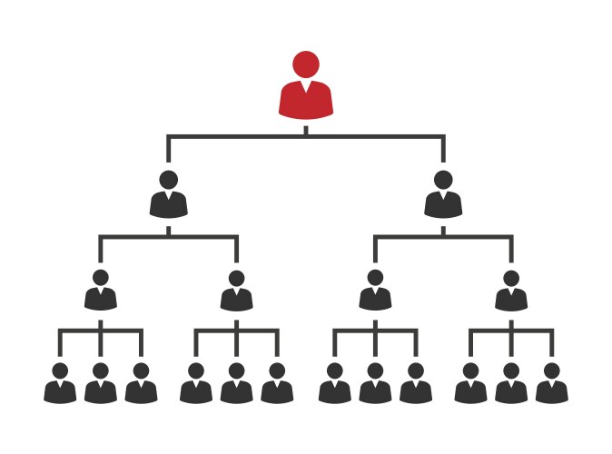 Hierarchy in company organization chart tree Vector Image