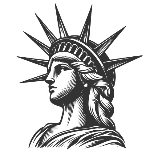 Statue of Liberty Engraving Royalty Free Vector Image