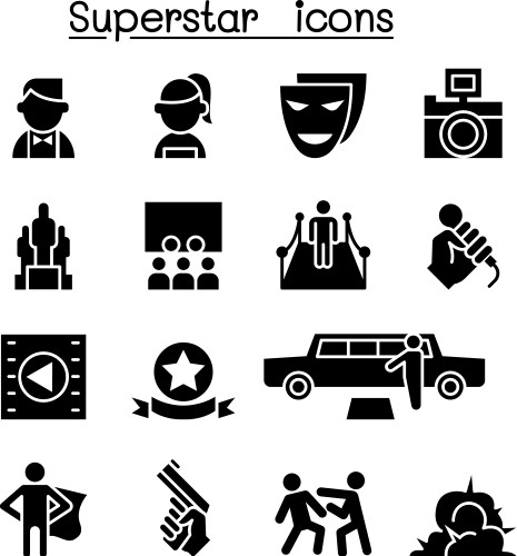 Hero icon set Royalty Free Vector Image - VectorStock