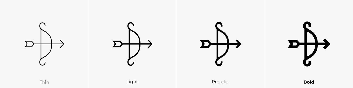 Aphrodite icon thin light regular and bold style Vector Image