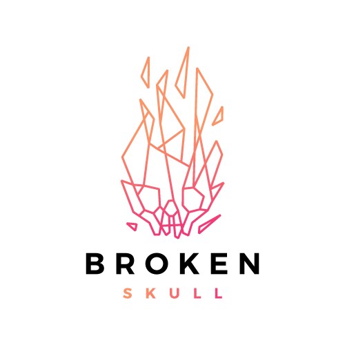 Recycle glass broken logo icon line outline Vector Image