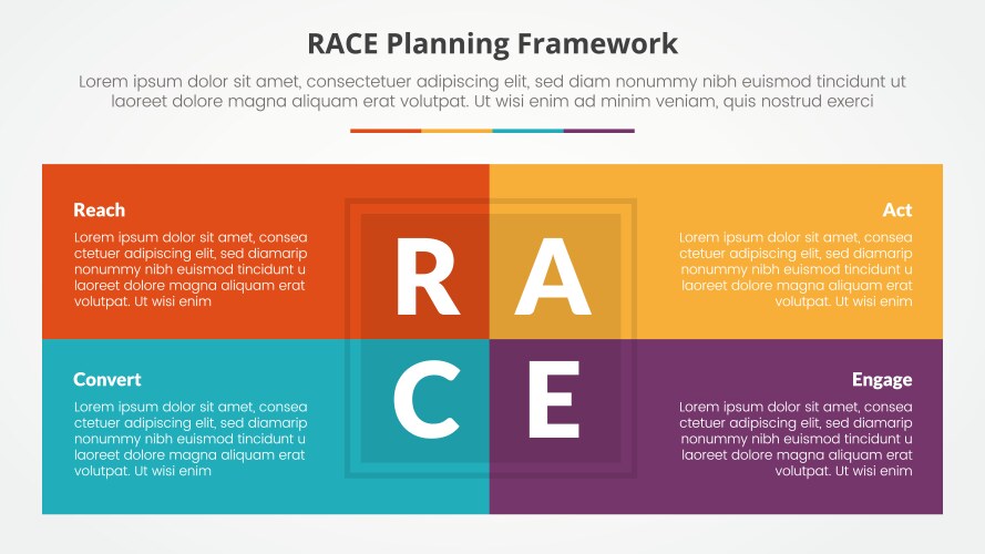 Race framework infographic concept for slide Vector Image Race framework infographic concept for slide Vector Image