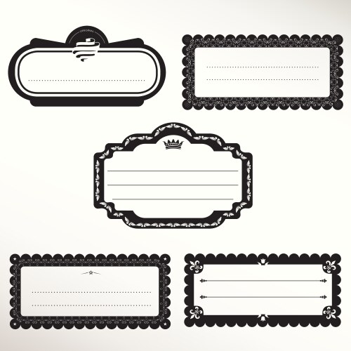 Frame labels set ornamental vintage Royalty Free Vector