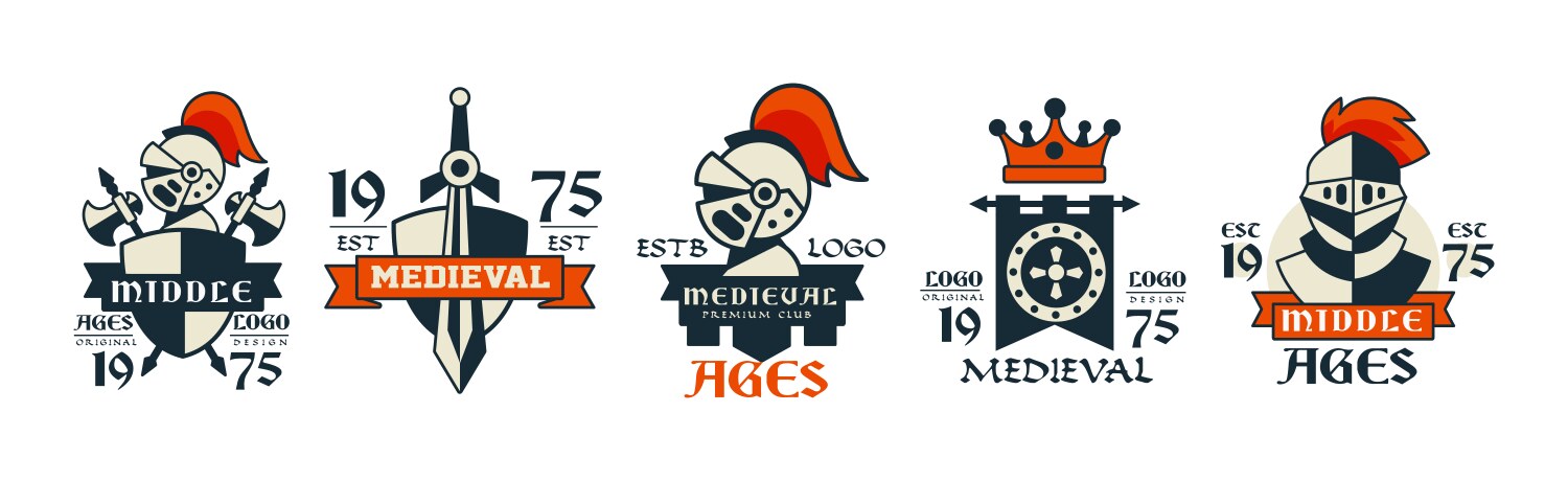 Middle ages logo design and medieval emblem Vector Image