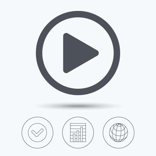 Video player line icon set 01 Royalty Free Vector Image