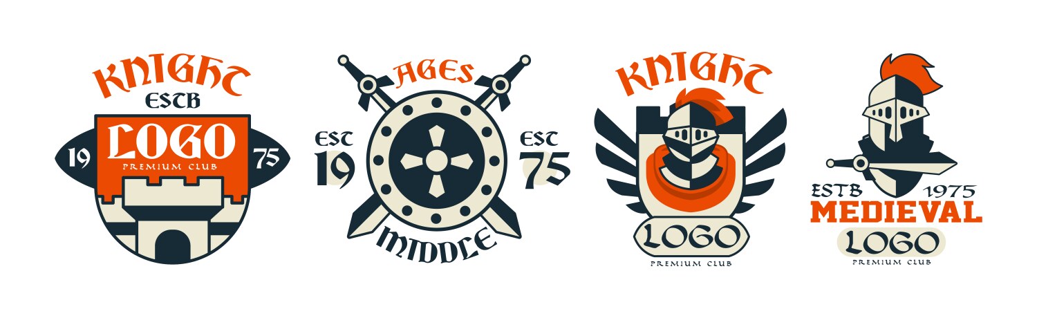 Middle ages logo design and medieval emblem Vector Image