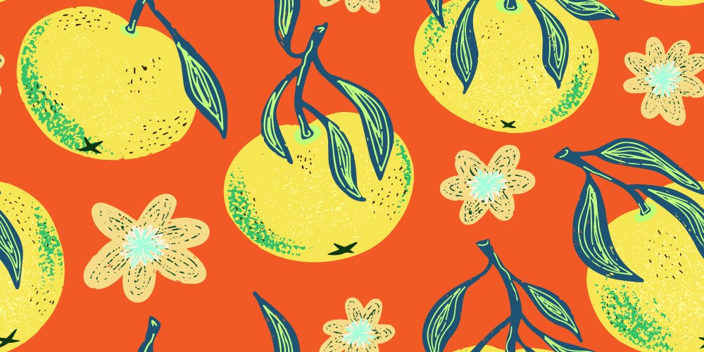 Texture tangerines citrus tropical exotic pattern Vector Image