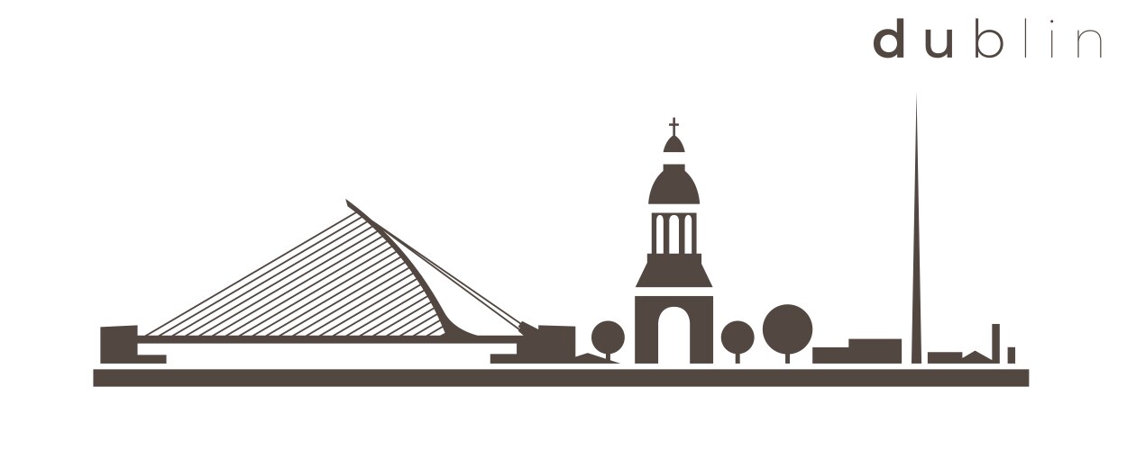 Dublin ireland skyline city silhouette Royalty Free Vector