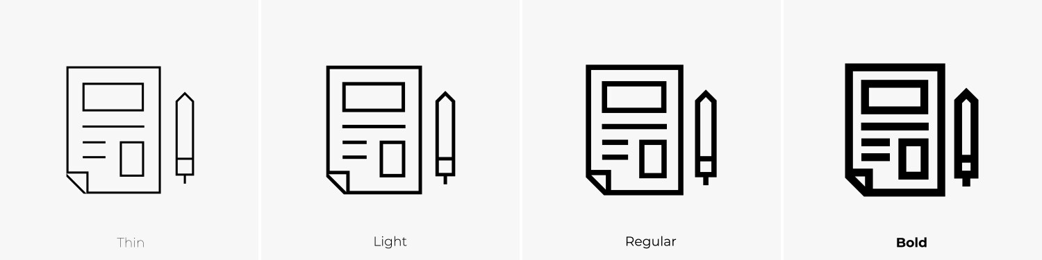 Blog icon thin light regular and bold style Vector Image