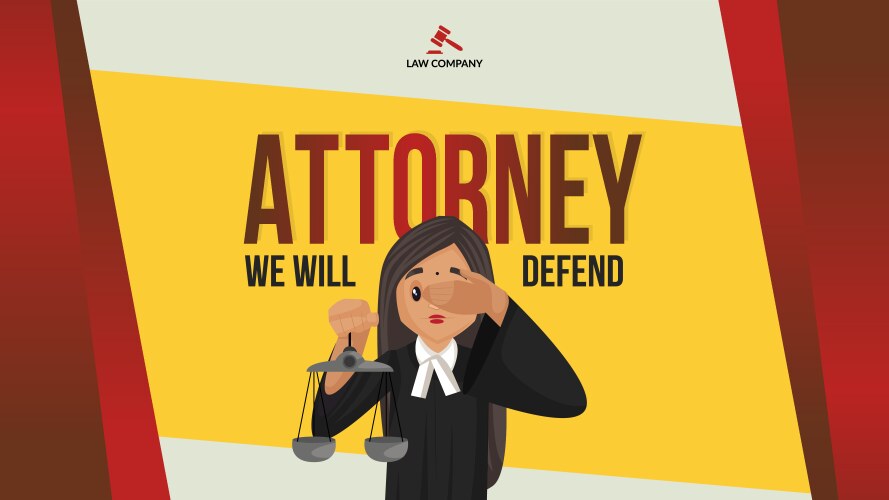 Banner design of attorney we will defend template Vector Image