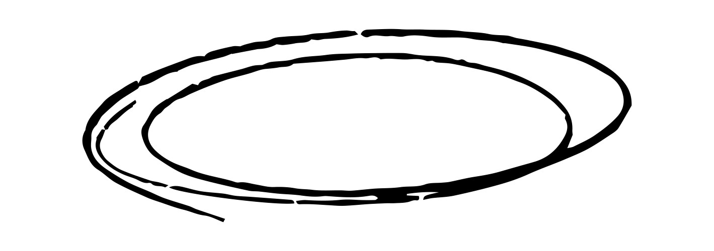 Doodle oval frame hand drawn circle pencil sketch Vector Image