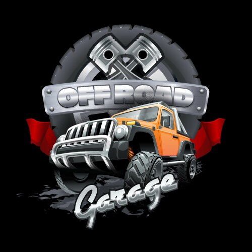 Extreme yellow off road vehicle suv Royalty Free Vector