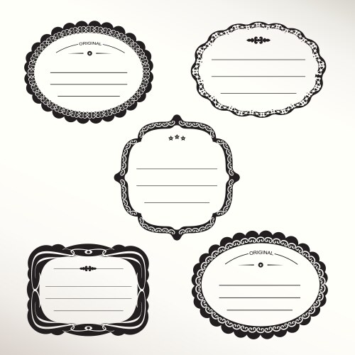 Frame labels set ornamental vintage Royalty Free Vector